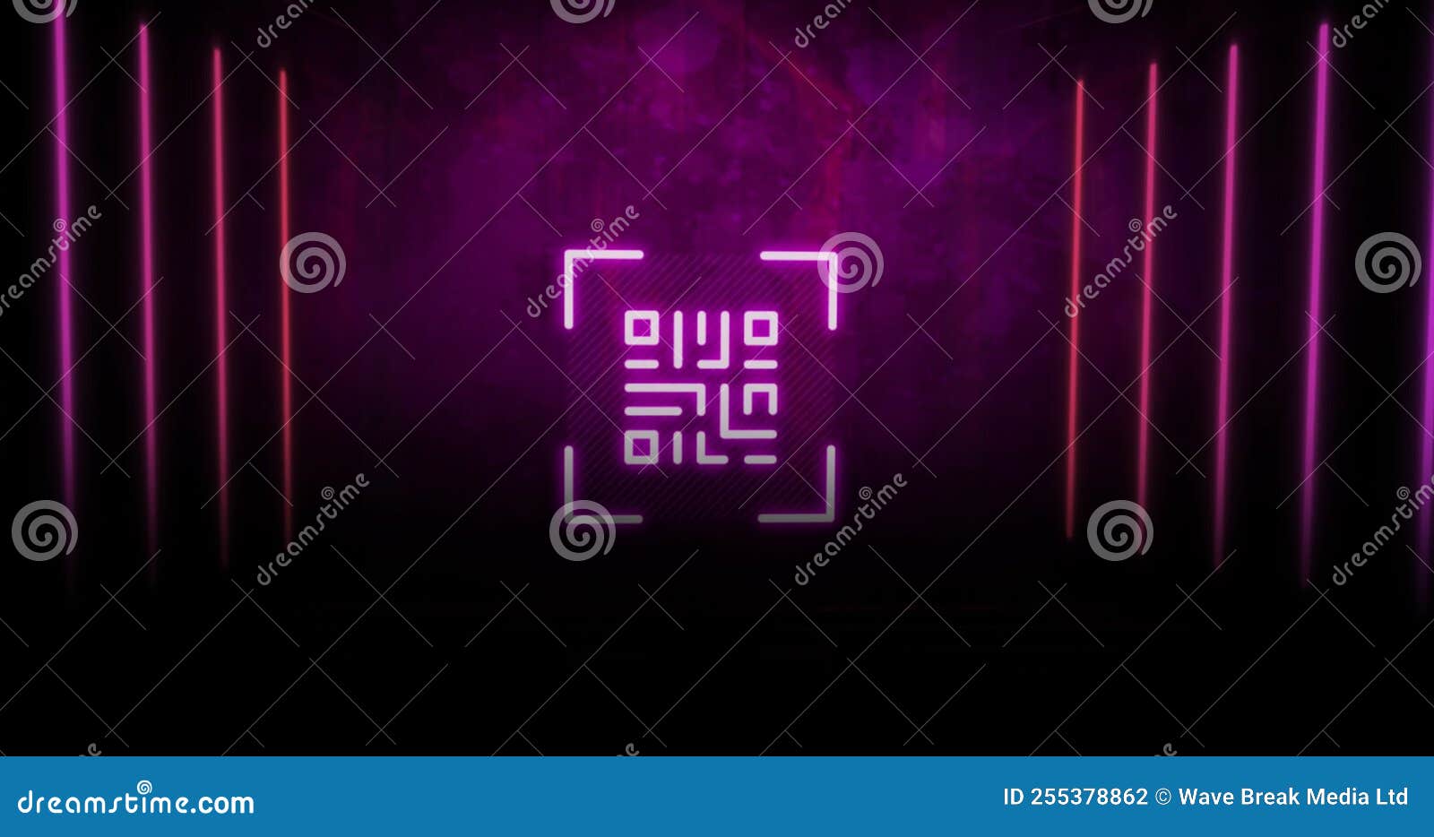 Animation of Qr Code on Purple Background Stock Footage - Video of ...