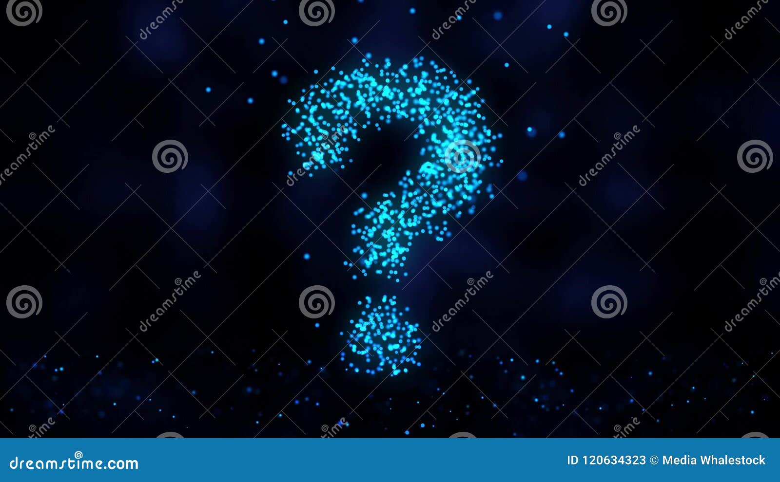 Blue Question Mark Black Background