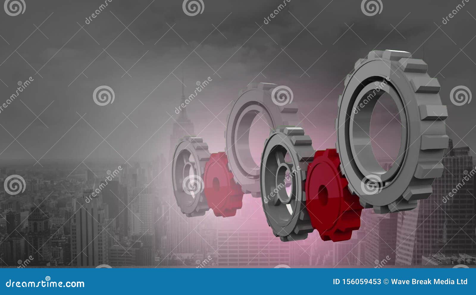 Cogs Rotating with Cityscape in the Background Stock Video - Video of ...