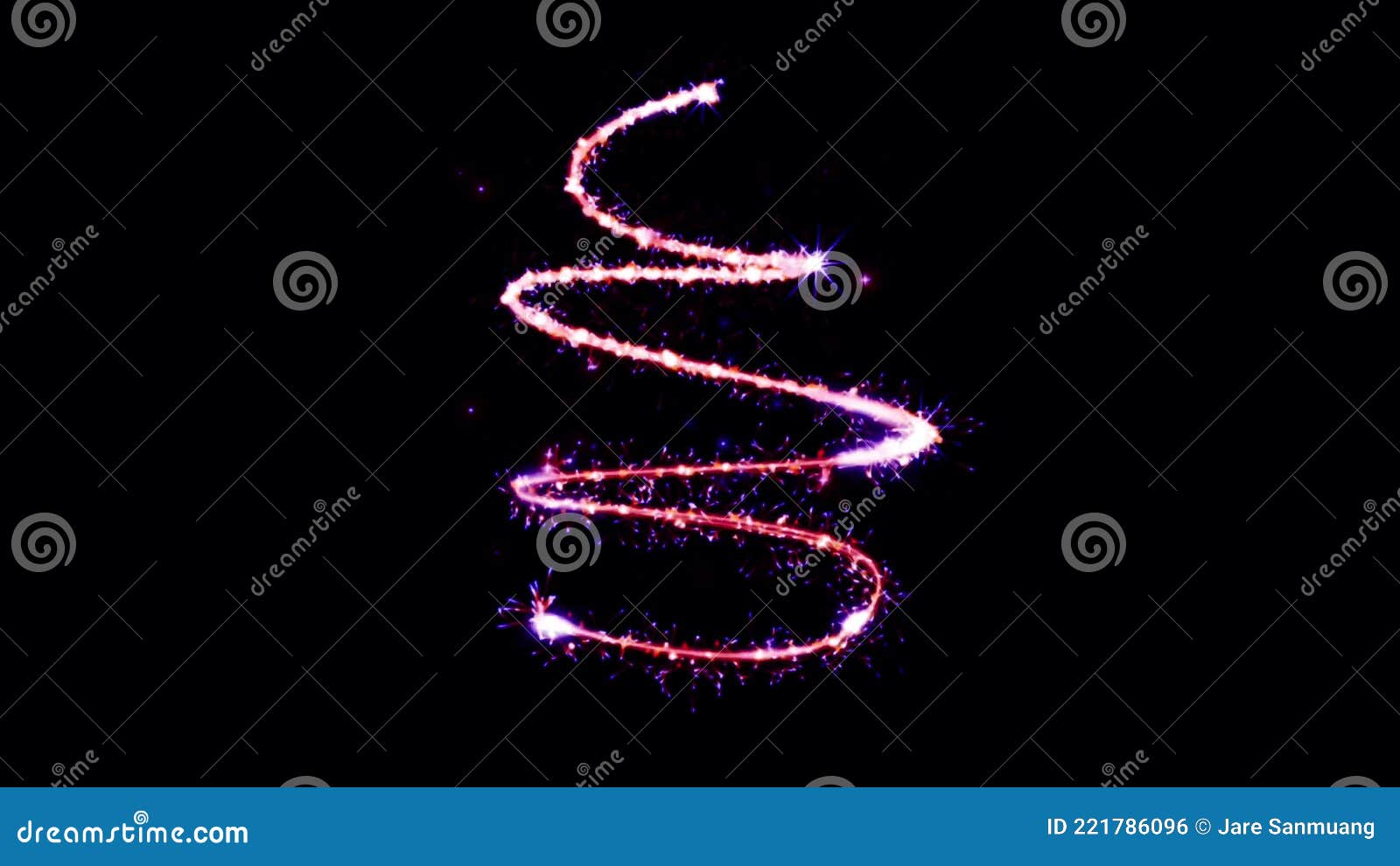 Animation Red Light Sparkling Particles Shape Spring on Black ...