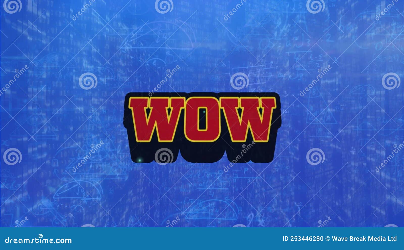 Animation of Red Wow Text with Explosive Vector Over Computer Language ...