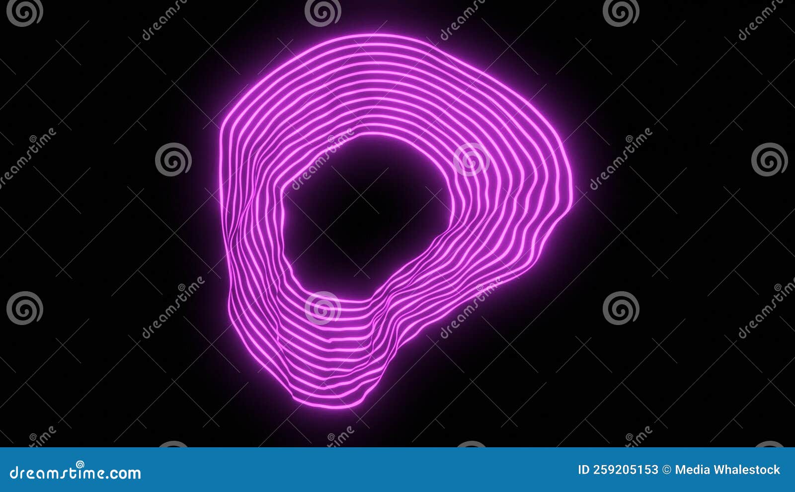 Animation with Ring of Neon Rings Blurring in Space. Design. Neon 3d ...