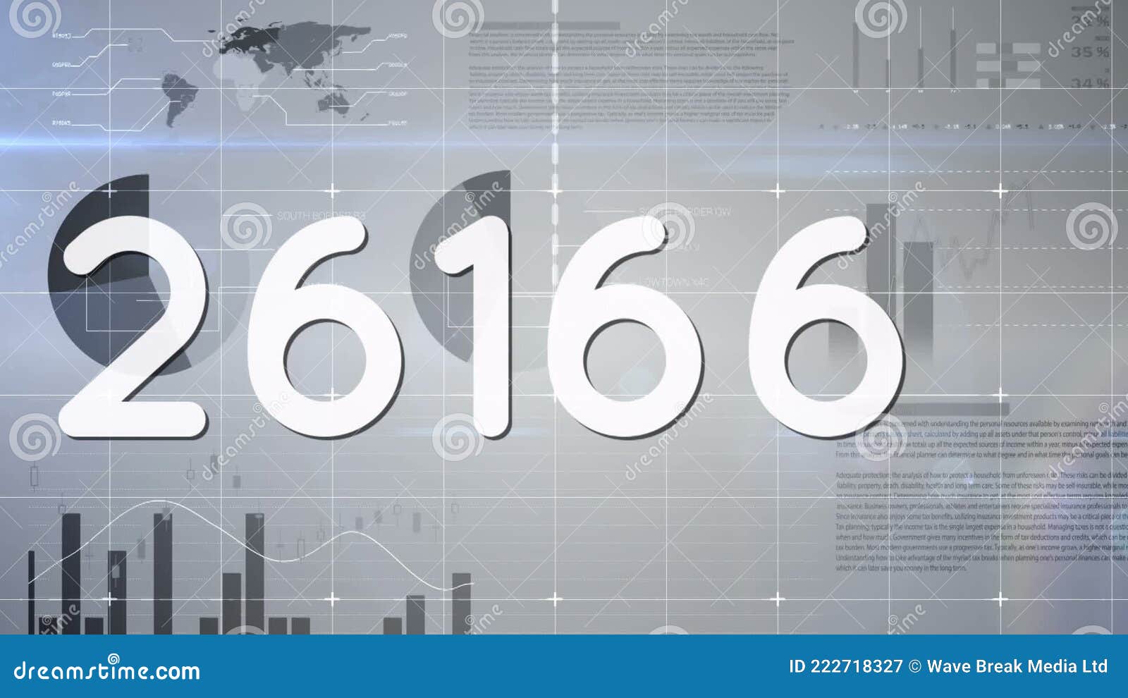 Animation of Rising Number Counting To 50000, Over Grey Interface ...
