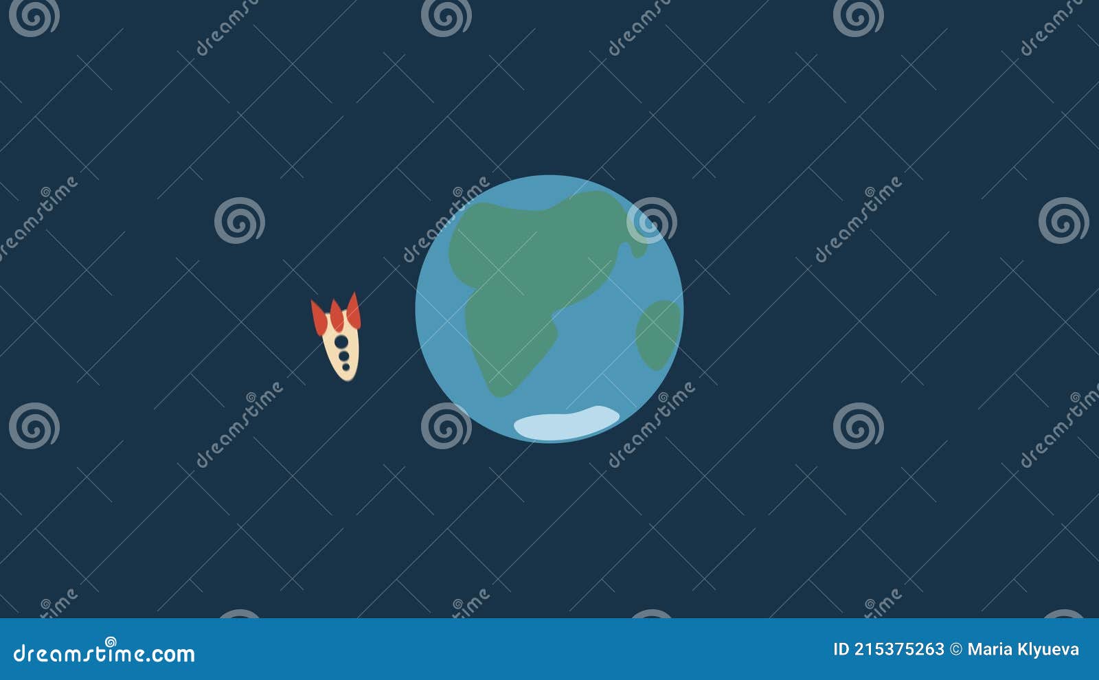 Animation Rocket Flies in Orbit of the Earth. 2d Motion Stock Video ...