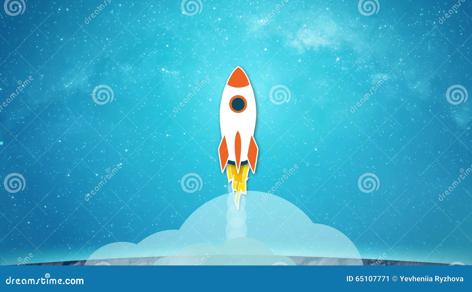 Animation of Rocket Flying from the Moon Surface To the Stars Stock ...