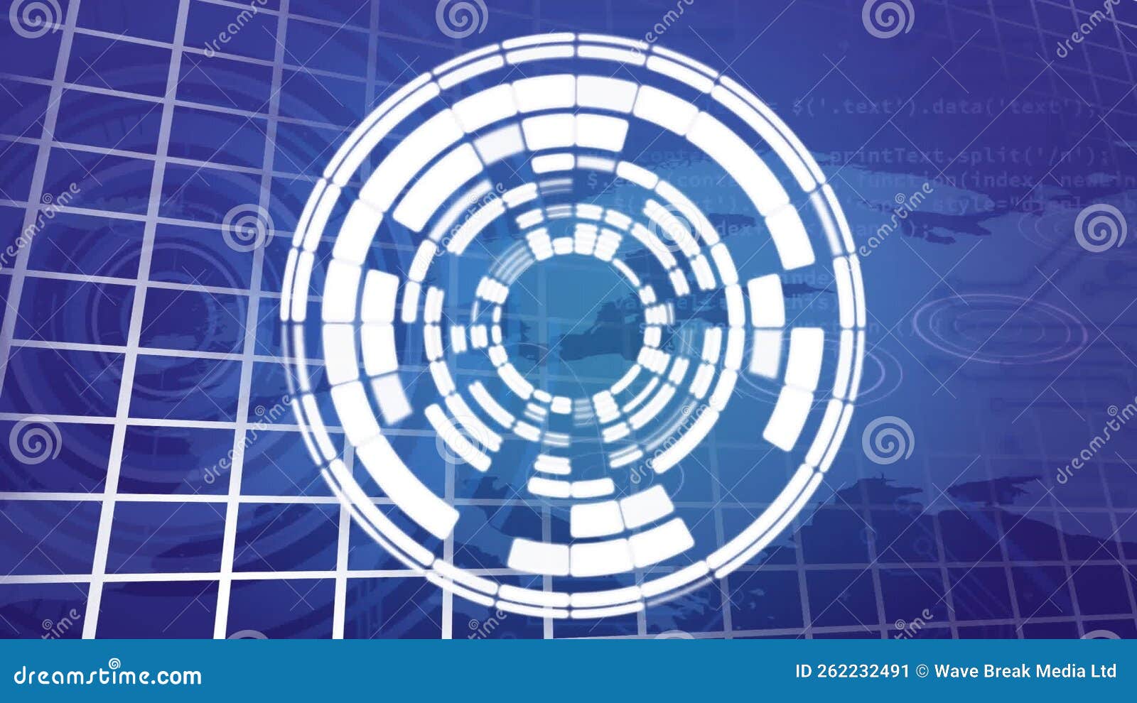 Animation of Rotating Circle Over Blue Digital Screen Stock Video ...