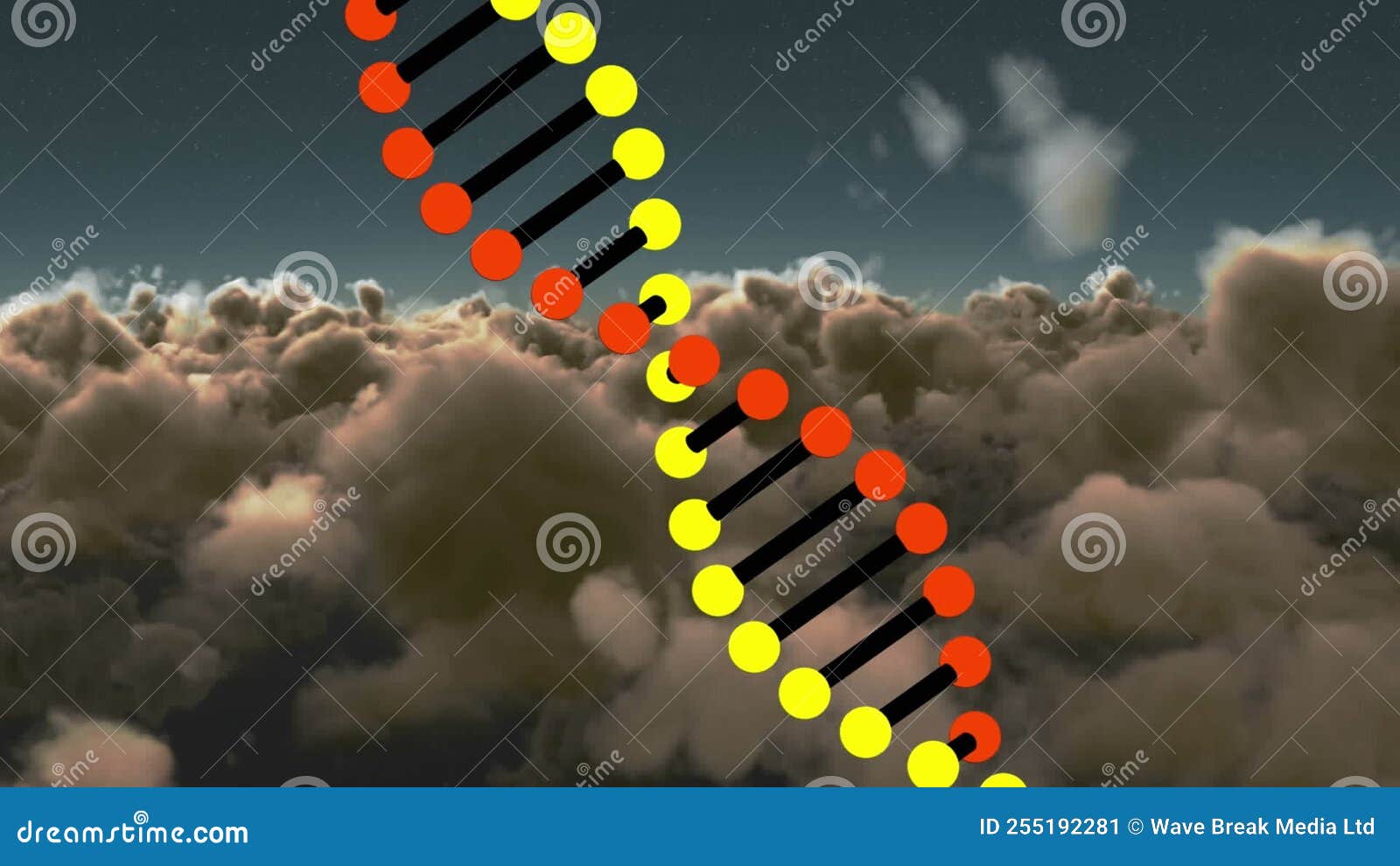 Animation of Rotating Dna Strand Over Clouds Etc Stock Video - Video of ...