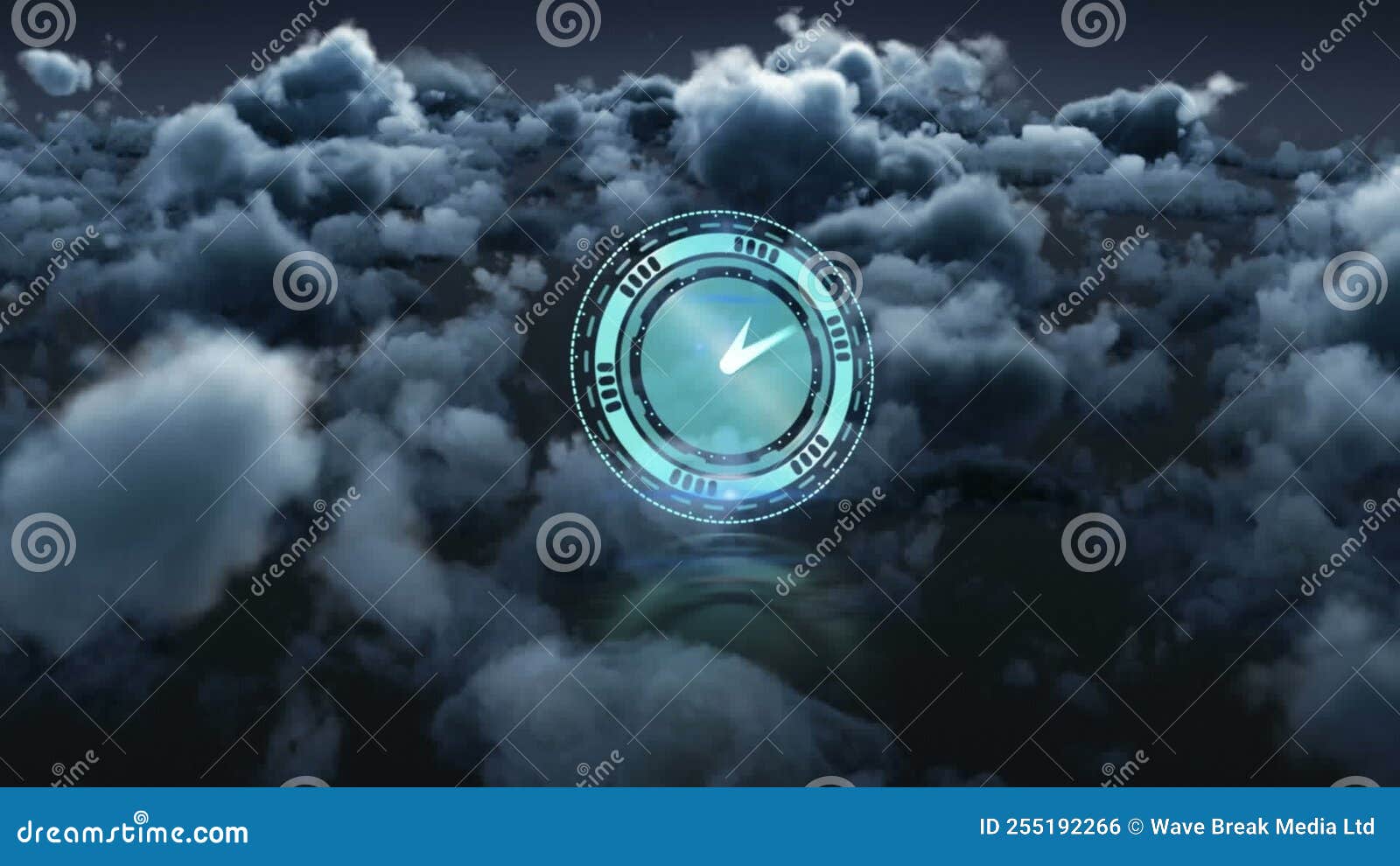 Animation of Rotating Safe Lock with Clock Hand Over Clouds Stock ...