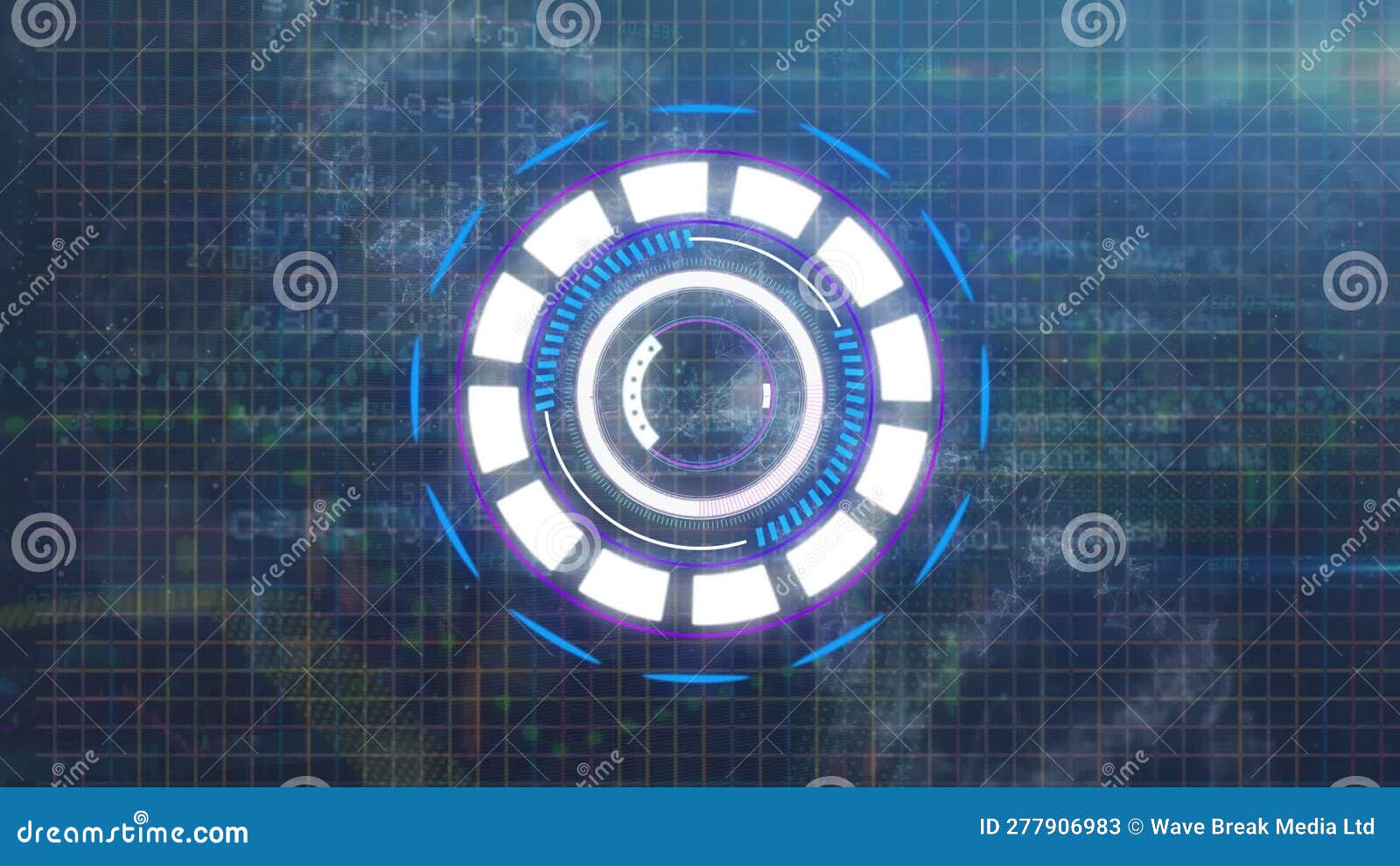Animation of Round Scanner and Dna Structure Spinning Over Data ...