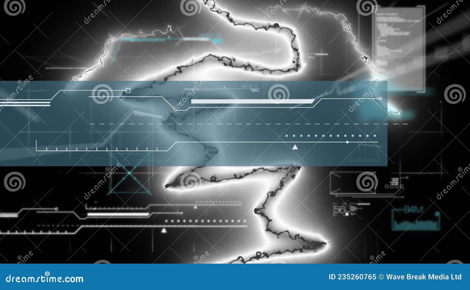 Animation of Scanner Interface and Processing Data, with White Electric ...