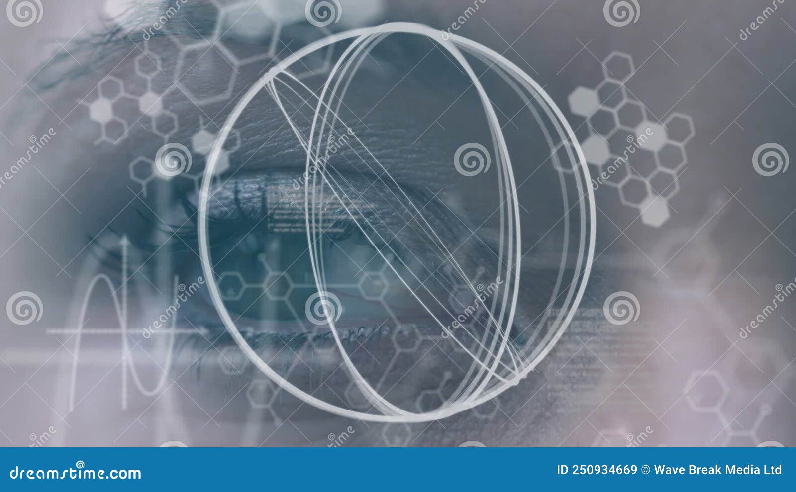Animation of Science Data Processing Over Caucasian Female Eye Stock ...