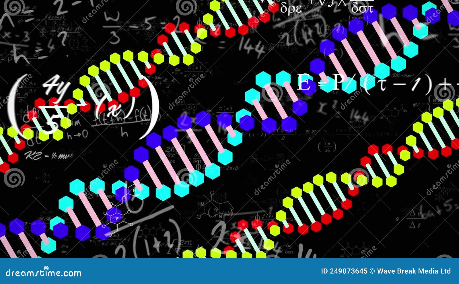 Animation of Scientific Data Processing and Dna Strands Spinning Stock ...