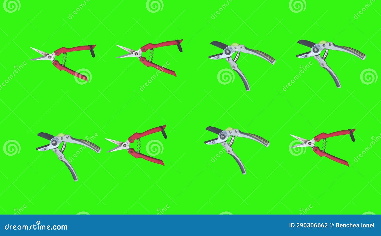 Animation of Scissors, Gardening Tools, Chroma Key Stock Footage ...
