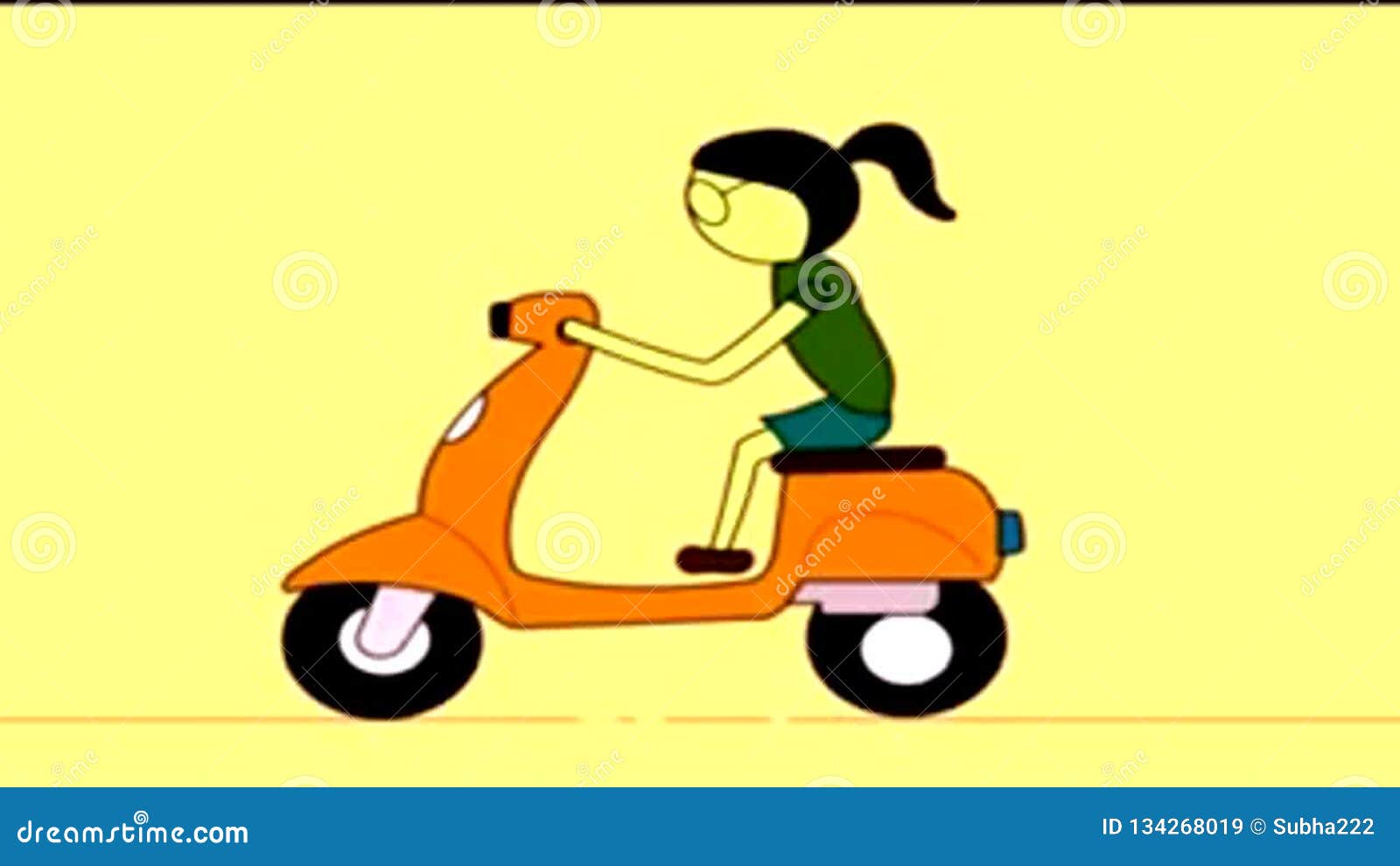 Animation of scooter ride. stock video. Video of colors - 134268019