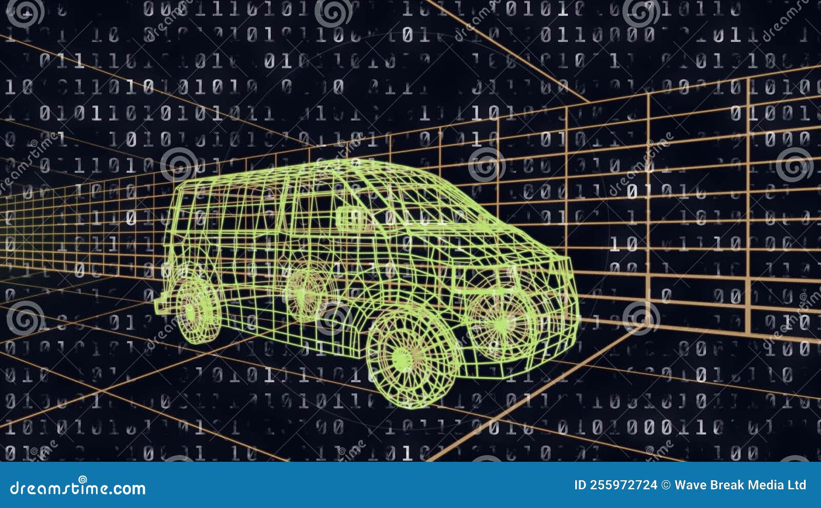 No People Animation Scope Pulsing Binary Coding Data Processing Van Drawing Car Engineering ...