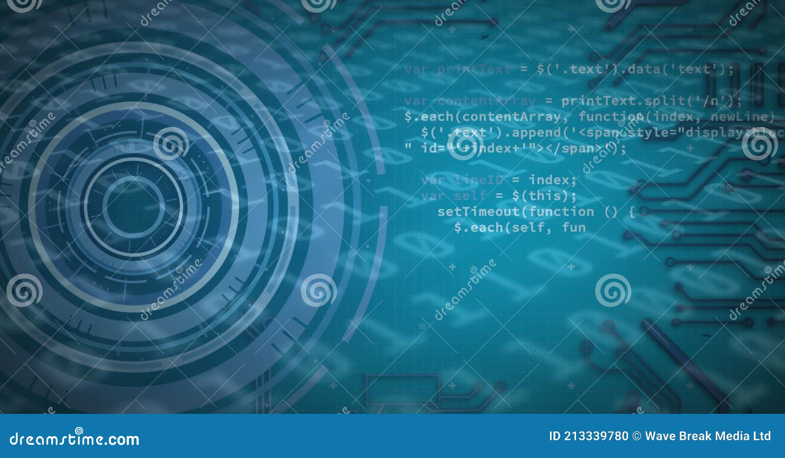 Animation Of Scope Scanning And Binary Coding Data Processing Over Blue Background Stock Footage