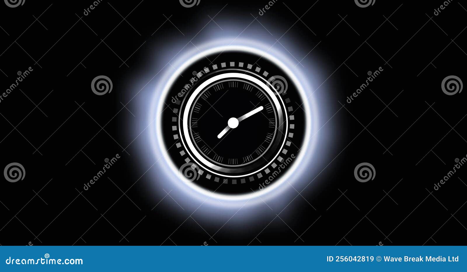 Animation of Scope Scanning with Clock on Black Background Stock Video ...