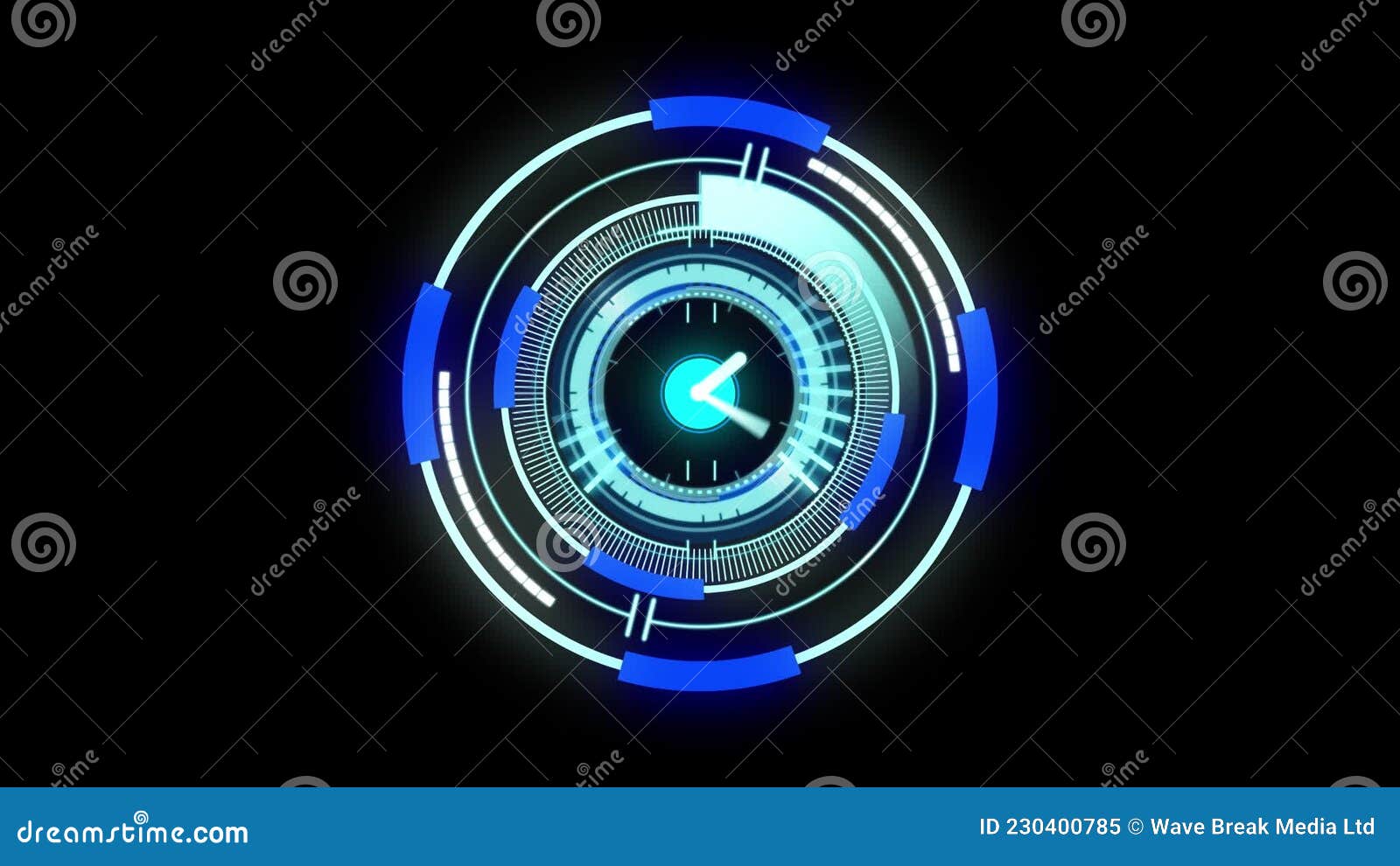 Animation of Scope Scanning with Clock Over Black Background Stock ...