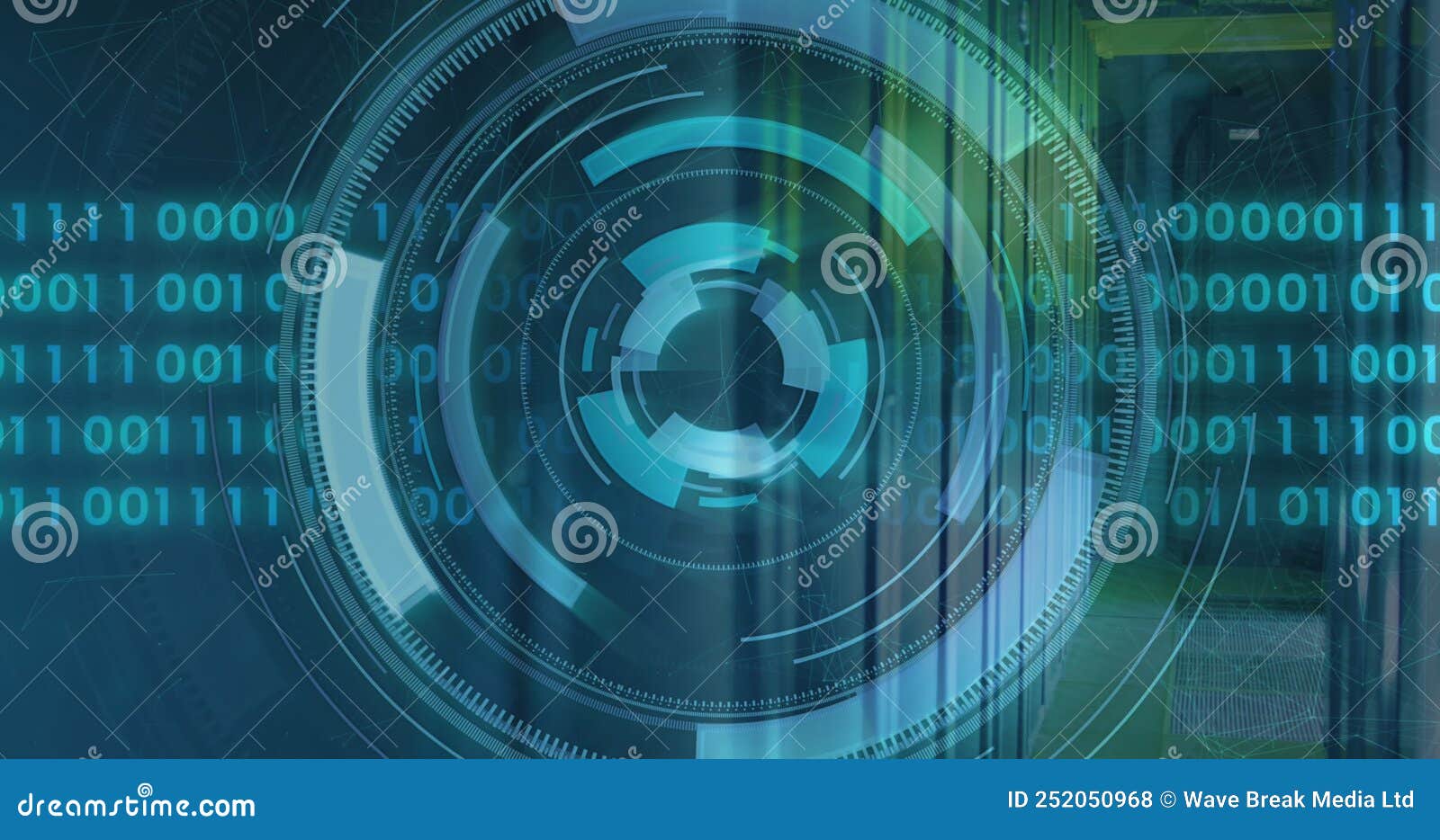 Animation Of Scope Scanning And Data Processing Over Server Room Stock Footage Video Of Data