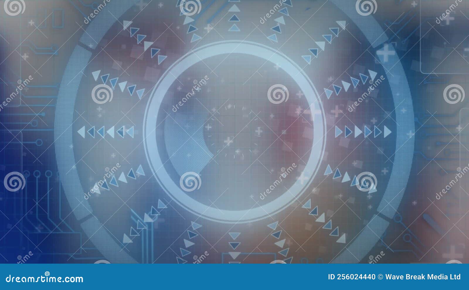 Animation of Scope Scanning and Data Processing Over Squares on Colorful Background Stock ...
