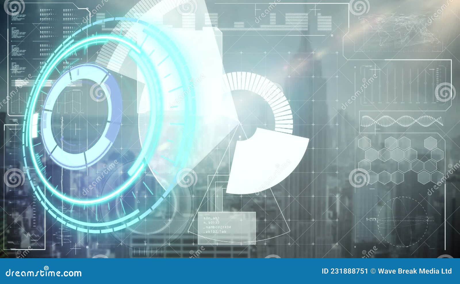 Animation Of Scope Scanning And Data Processing On Screen Stock Video Video Of Processing