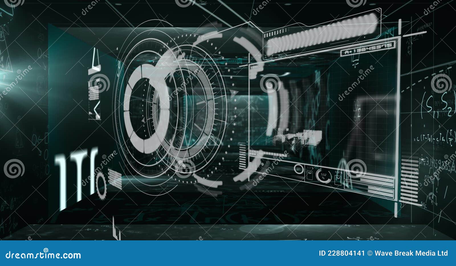 Animation of Scope Scanning and Data Processing on Screen Stock Video - Video of business ...