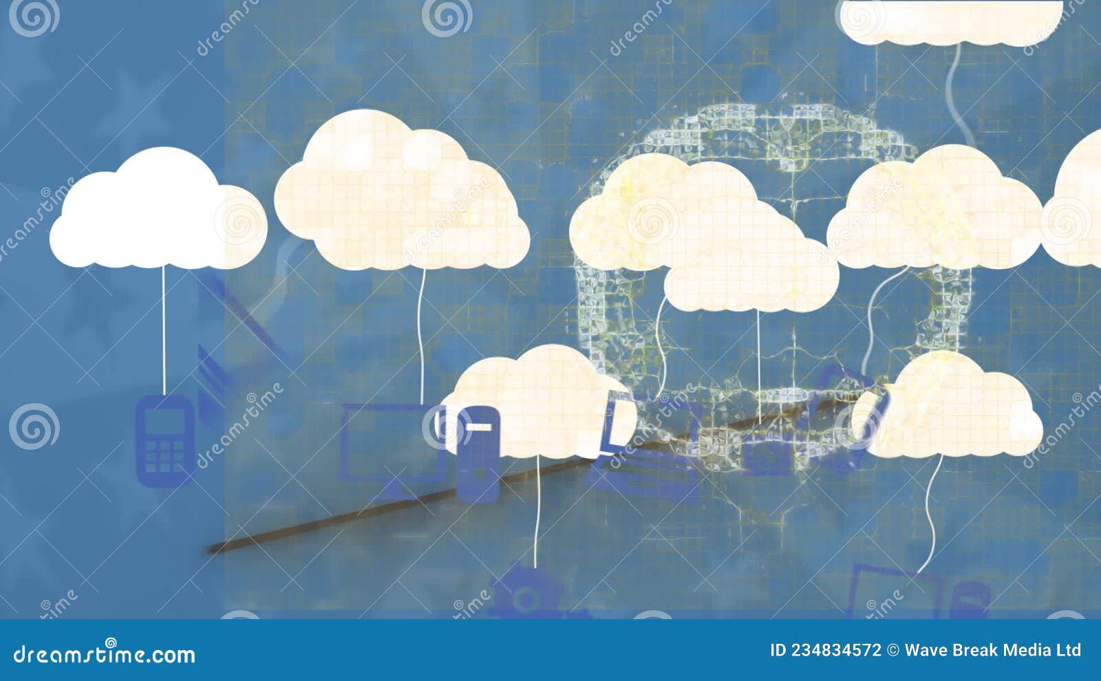 Animation of Scope Scanning and Human Brain Over Digital Clouds with ...