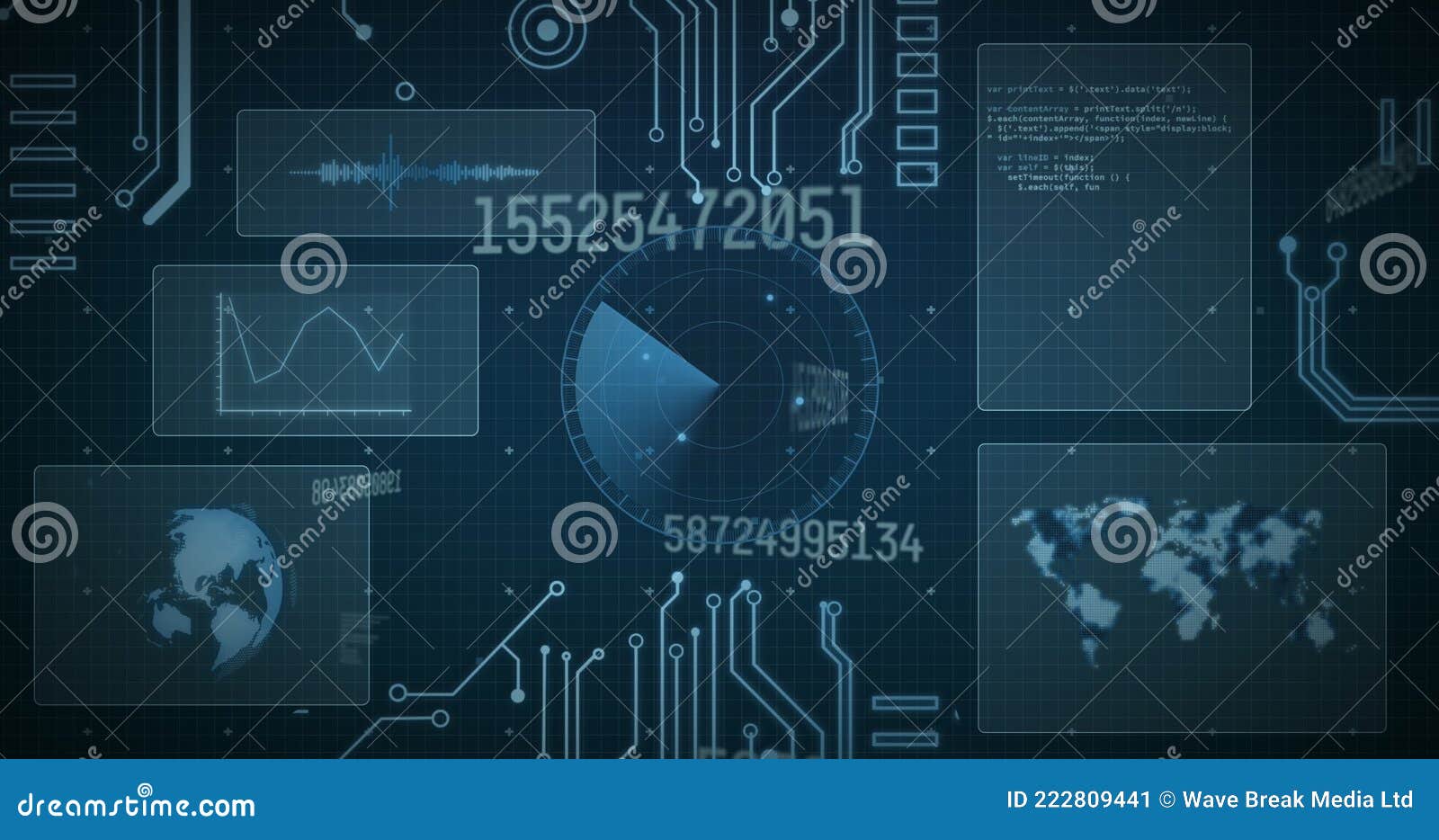 Animation of Scope Scanning, Numbers Changing and Data Processing Stock Video - Video of ...