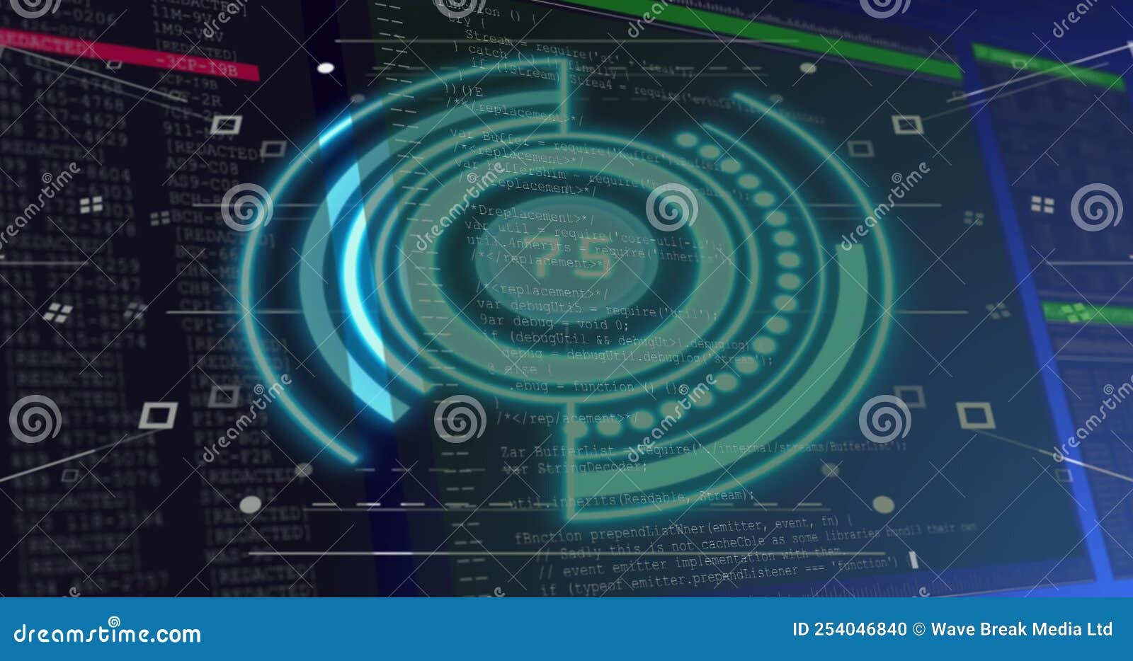 Animation of Scope Scanning Over Data Processing Stock Footage - Video of computer, concept ...
