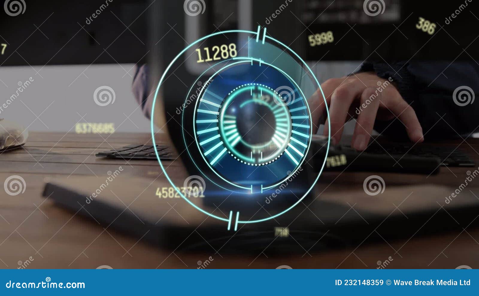 Animation of Scope Scanning Over Numbers and Person Using Keyboard Stock Video - Video of ...