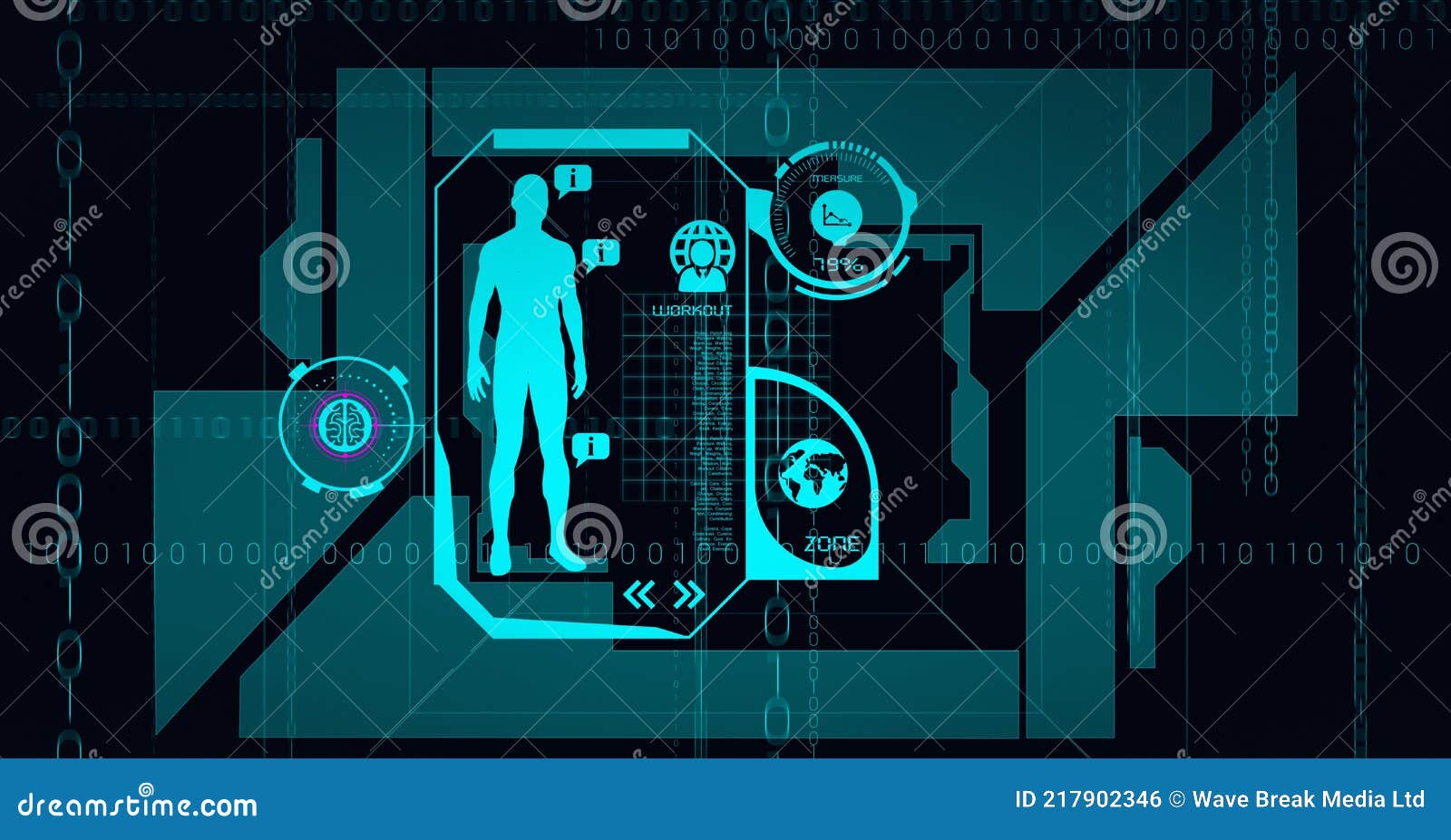 Scanning Human Fingerprint Technology Background Cartoon Vector ...