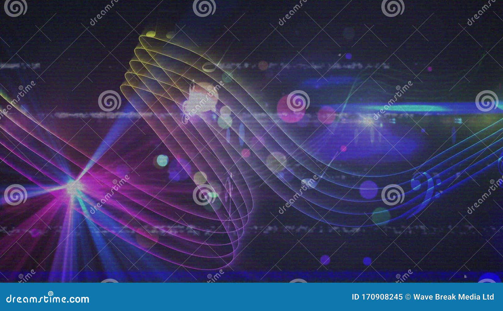 Screen with Lines Interference Showing Stave with Musical Notes Stock ...
