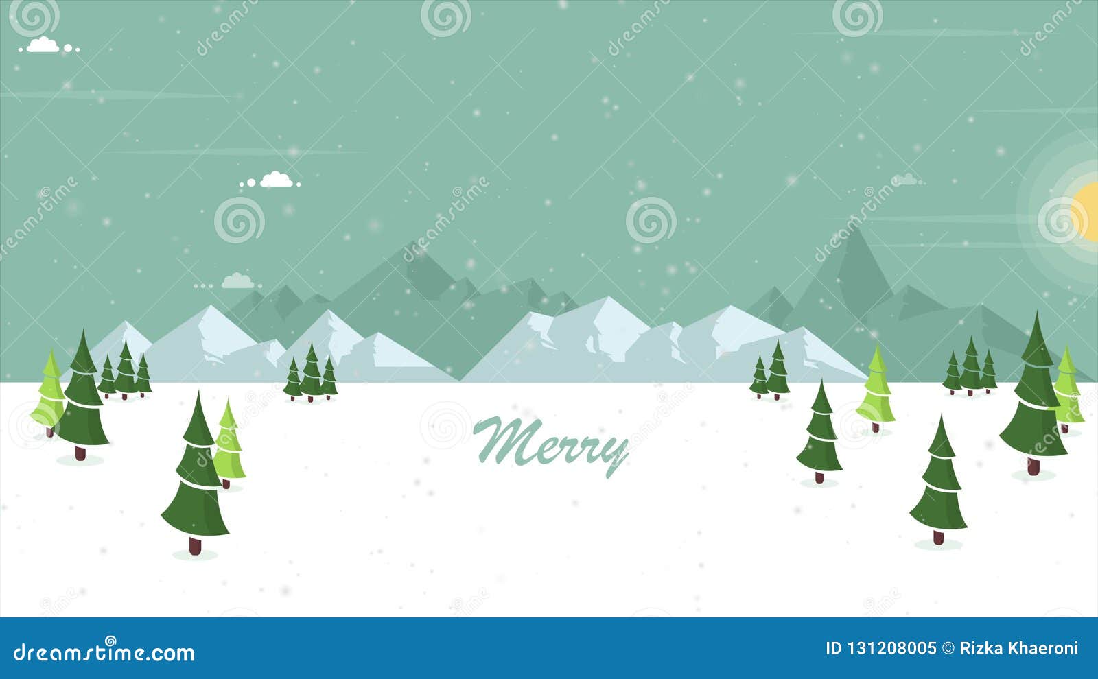 Animation of Secenery Snow on the Hill Stock Illustration ...