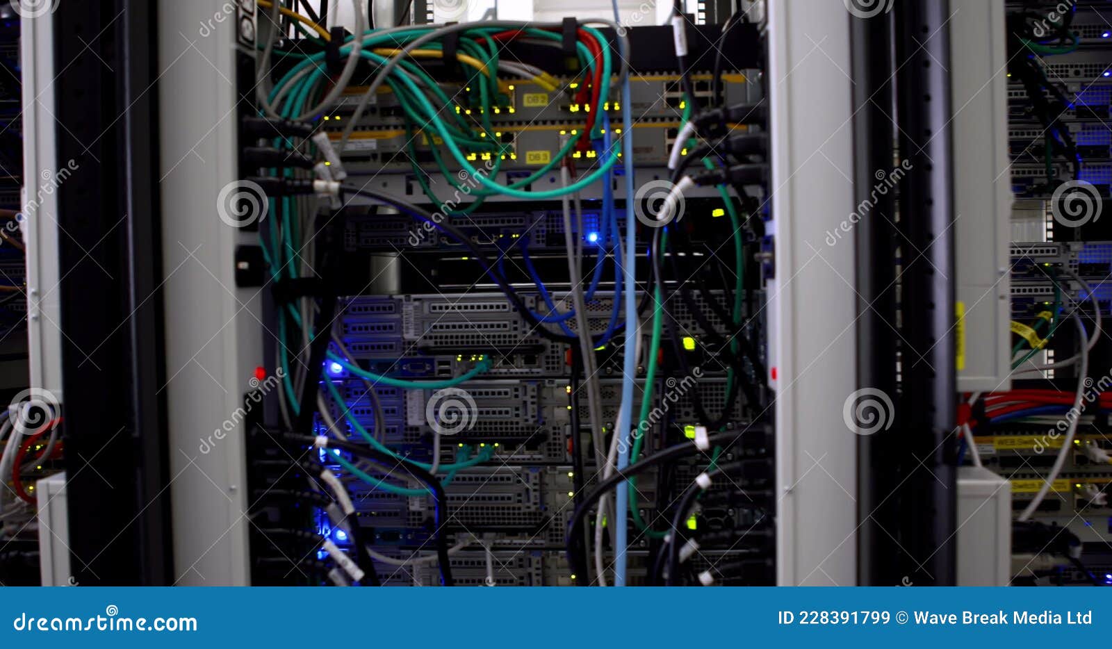 Animation of Server Room with Multiple Changing Lights Stock Video ...