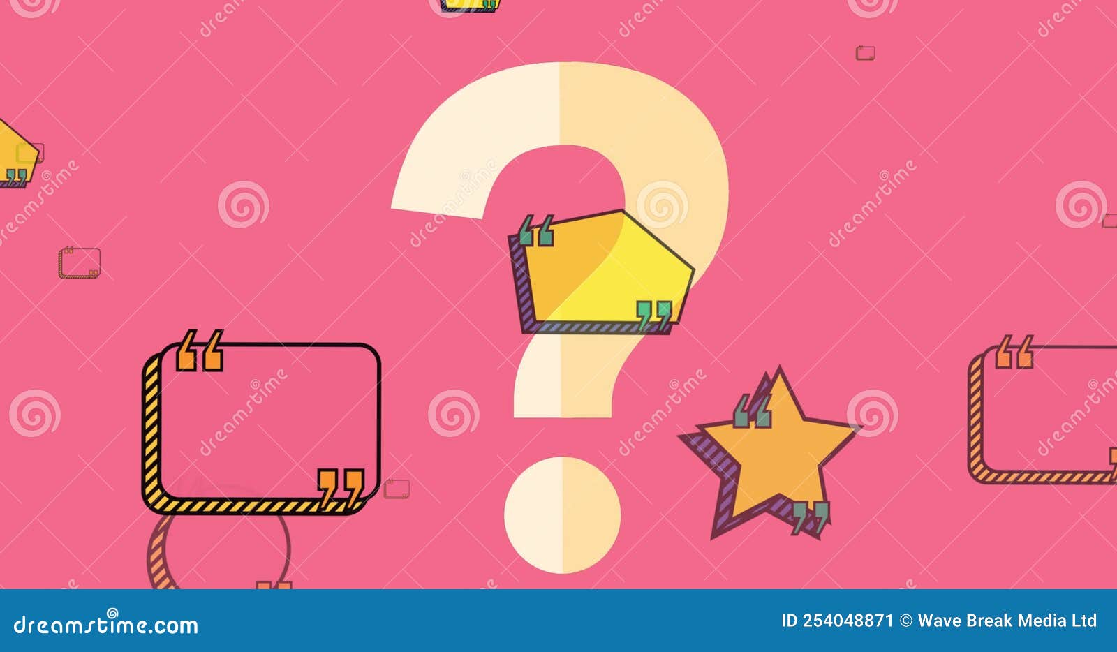 Animation of Shapes Over Question Mark on Pink Background Stock Video ...