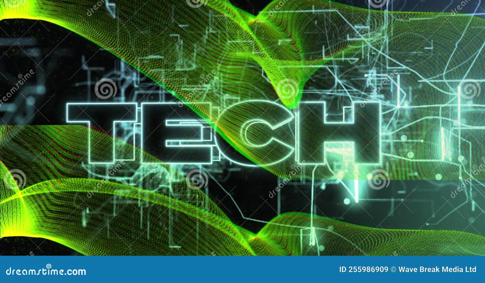 Animation of Shapes Over Tech Text Stock Video - Video of tech ...