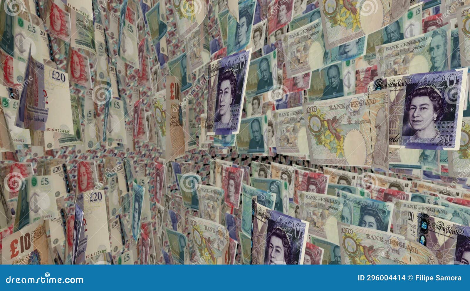 Animation Showing a Carousel with British Pound Banknotes Stock Footage ...