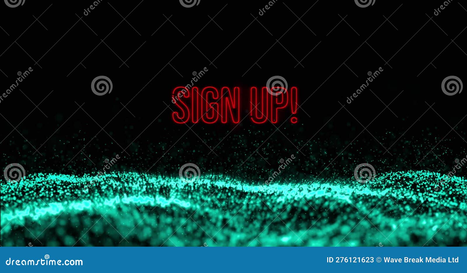Animation of Sign Up Neon Text and Data Processing Over Black ...