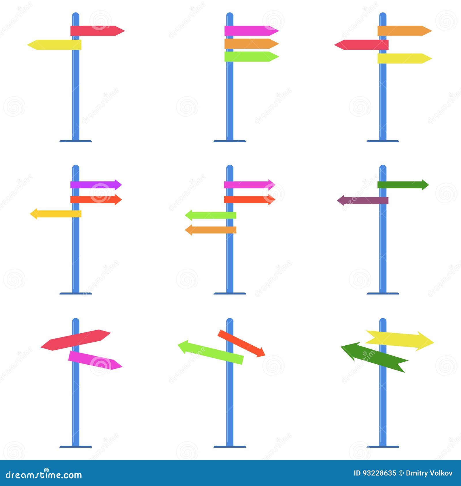 Animation signs-pointers stock illustration. Illustration of path ...