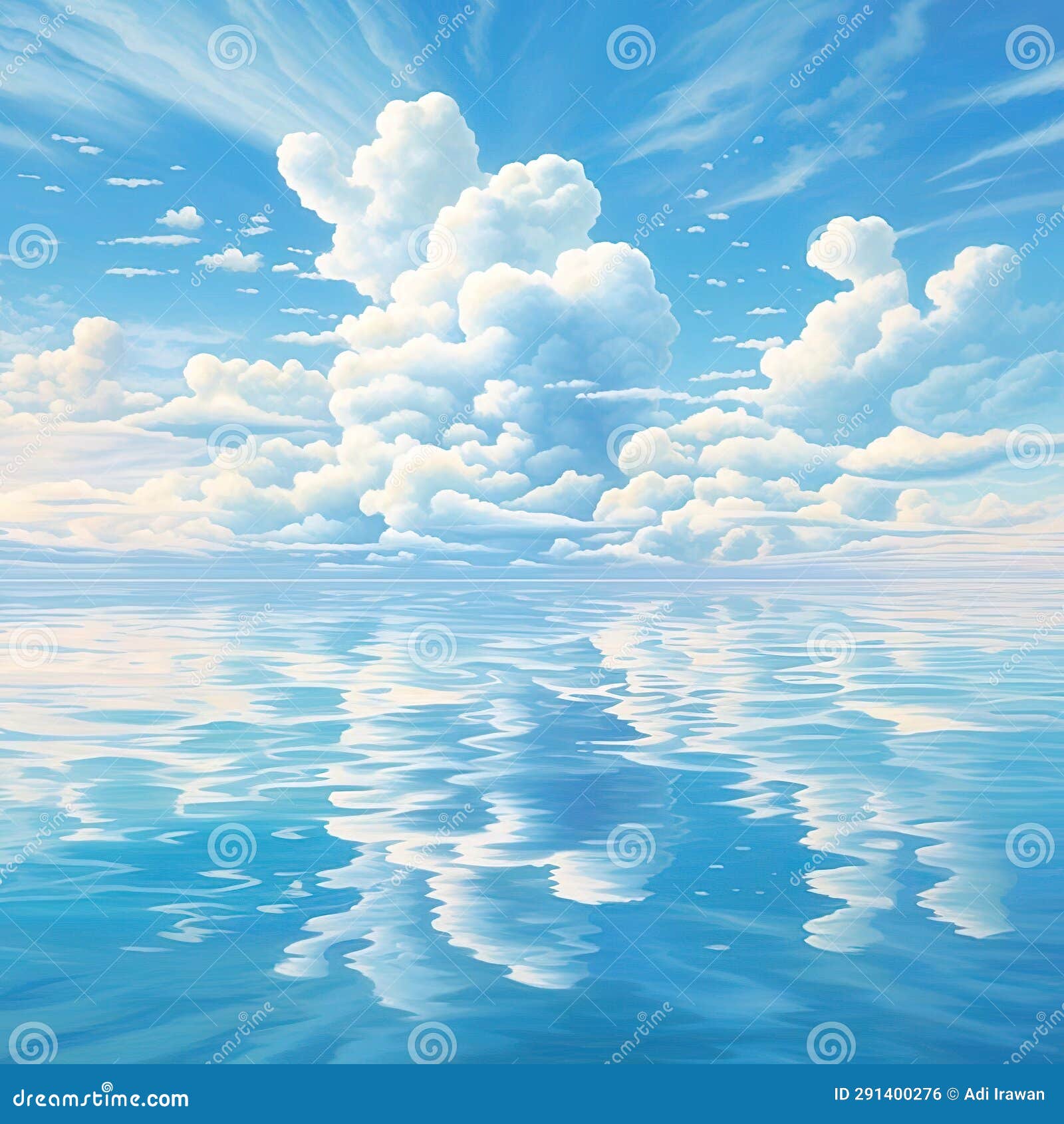 Animation of Sky and Cloud View with Reflection Water on the Ocean ...