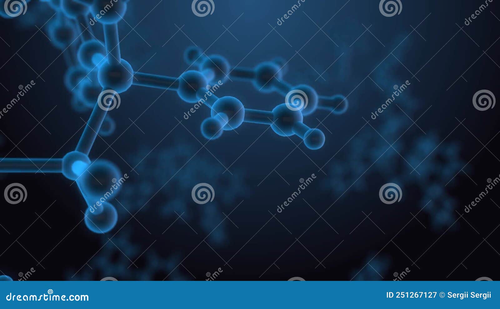 3d Animation of Slowly Rotating Molecule Structure Under Microscope ...