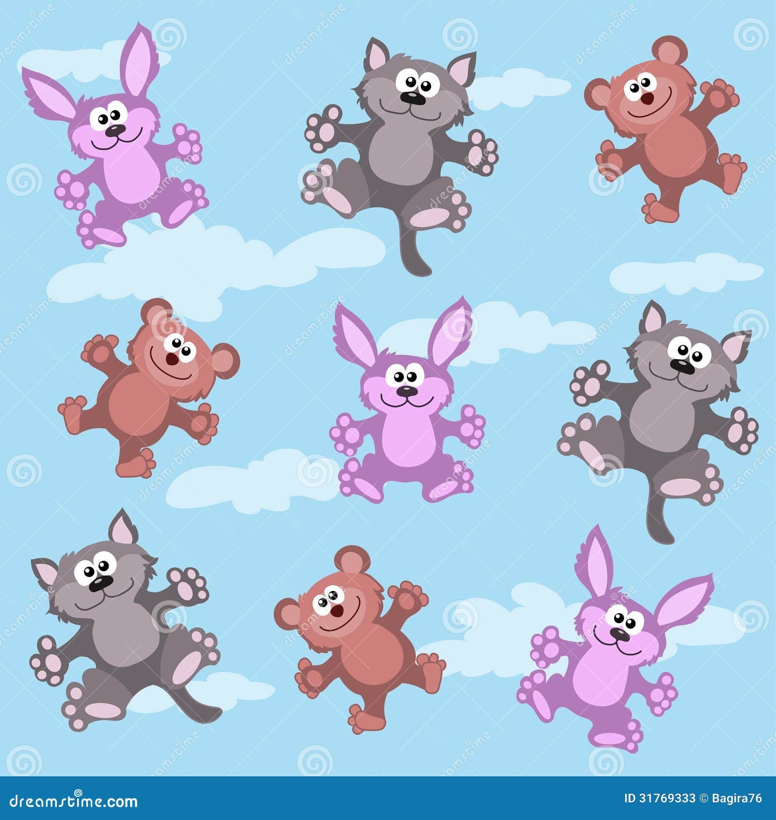 Animation small animals stock vector. Illustration of collection - 31769333