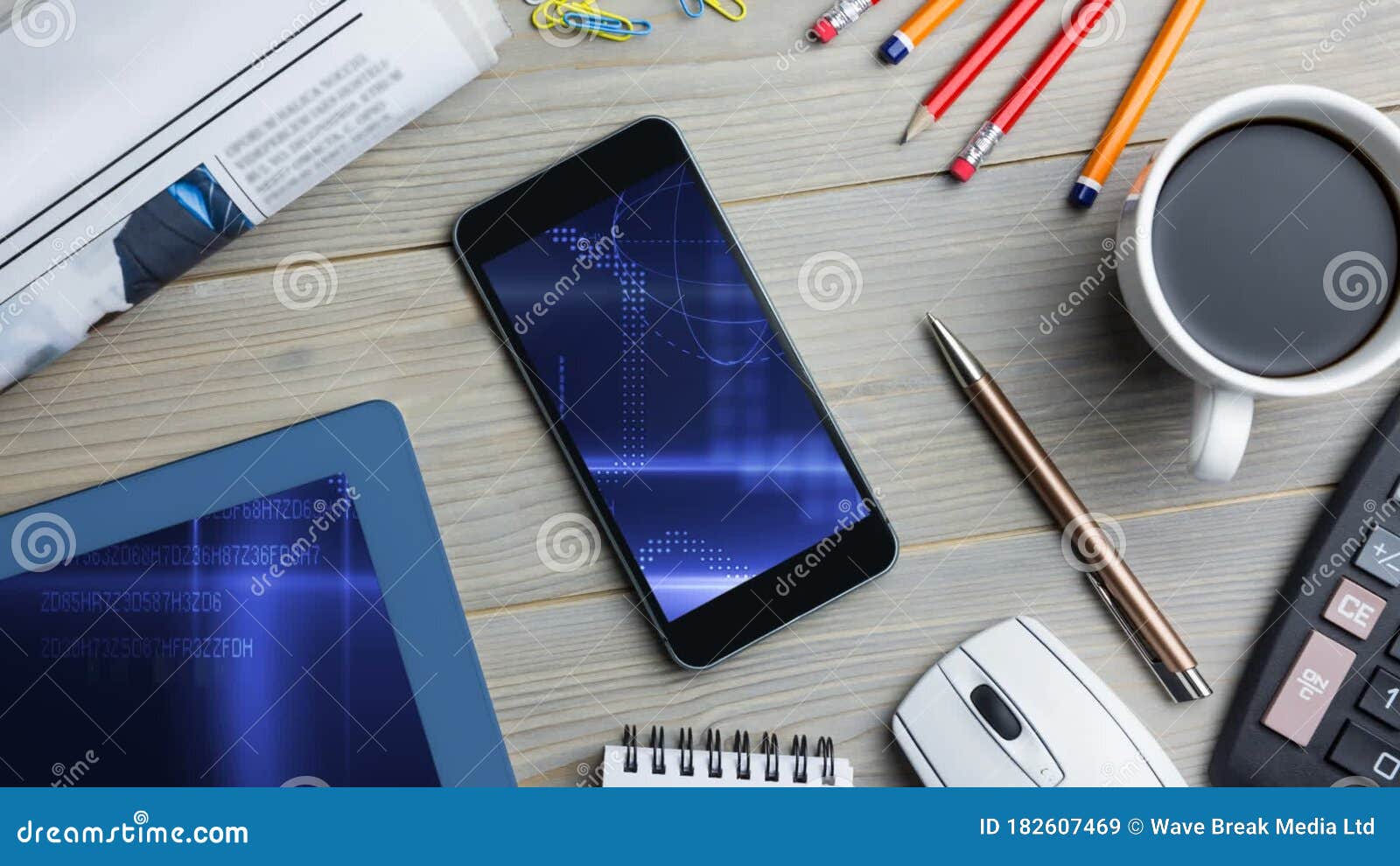 Animation of a Smartphone and a Tablet with Data Processing on the ...