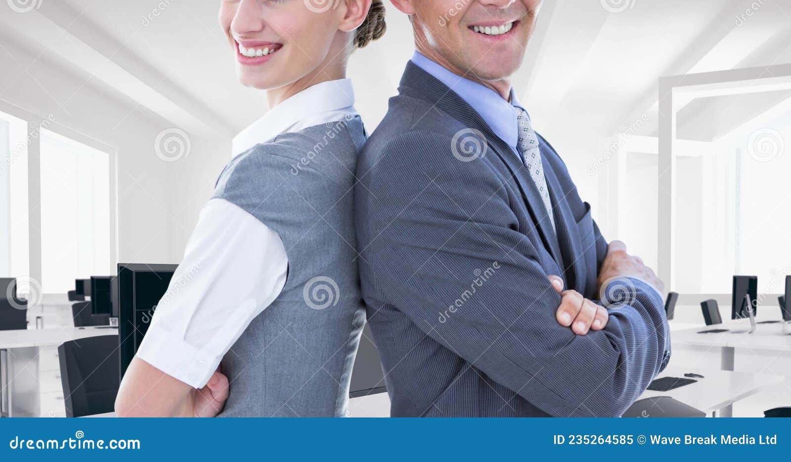 Animation of Smiling Diverse Business People with Arms Crossed in ... Animation of Smiling Diverse Business People with Arms Crossed in ...