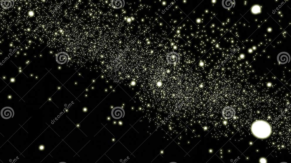 Animation with Snow or Particles on Black Background. Design. Falling ...