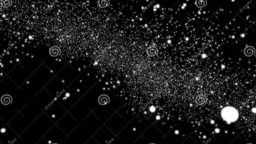 Animation with Snow or Particles on Black Background. Design. Falling ...