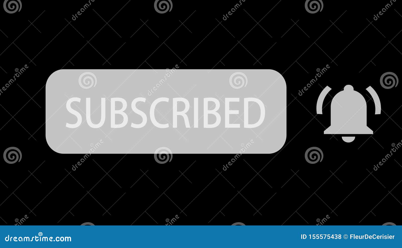 Subscribe Button and Bell Notification on Black Background. Stock ...
