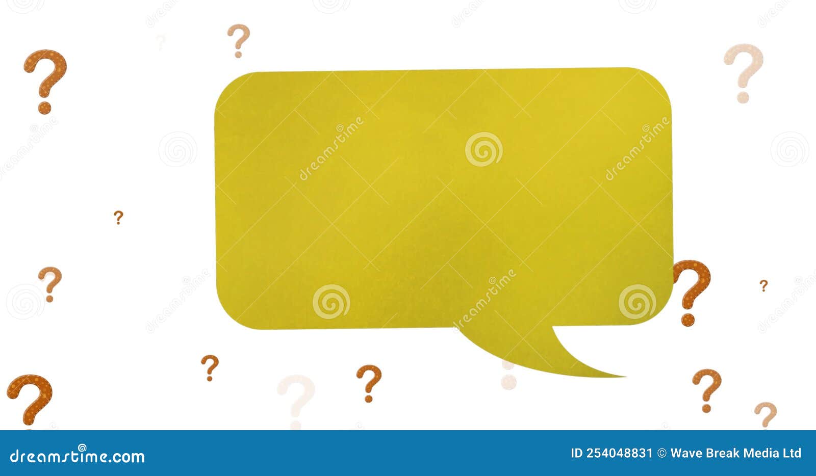 Animation of Speech Bubble Over Question Marks on White Background ...