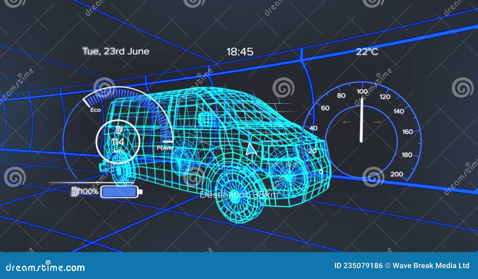 Animation of Speedometer, Gps and Charge Status Data on Vehicle ...
