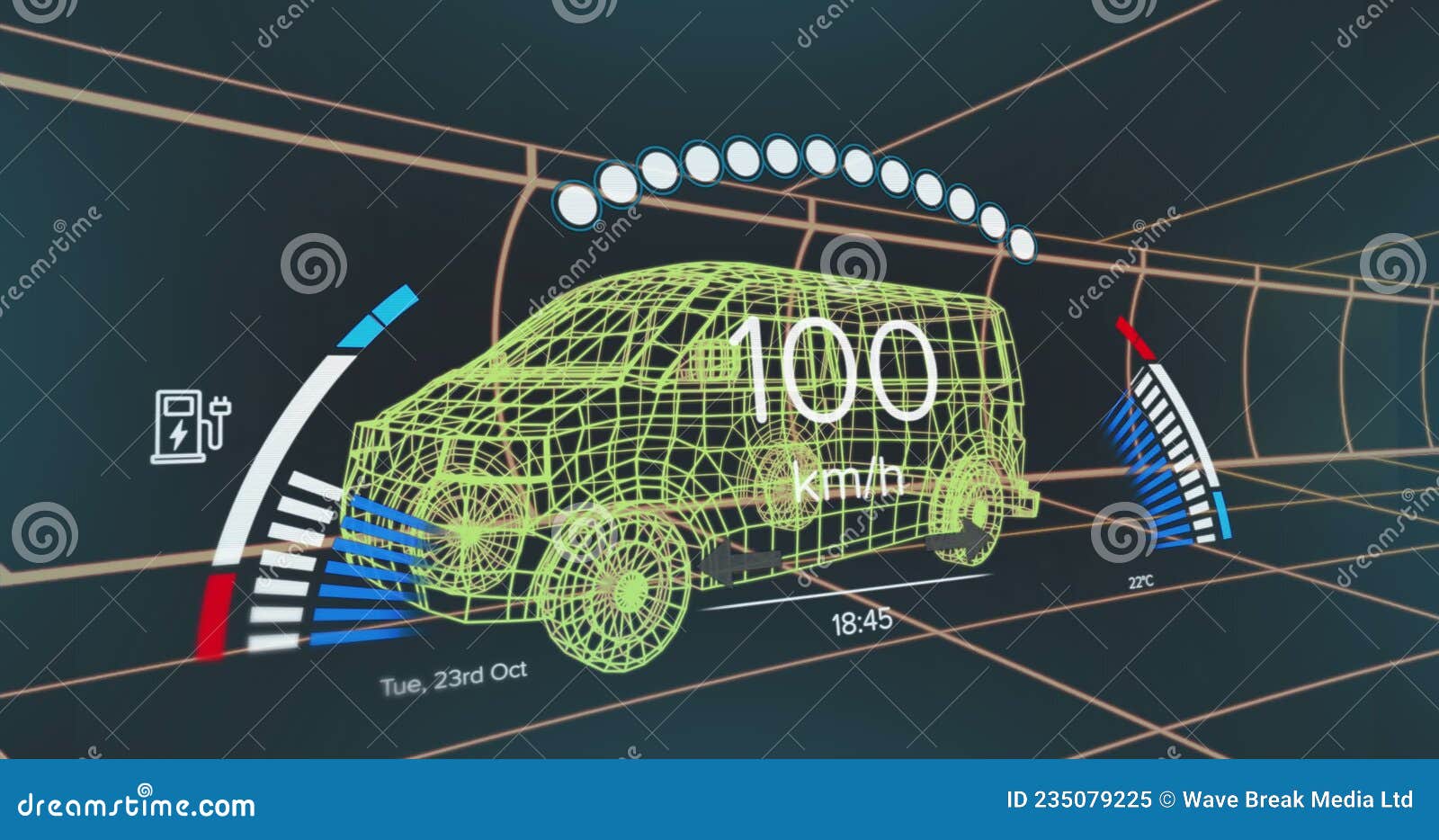 Animation of Speedometer, Gps and Charge Status Data on Vehicle ...
